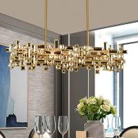 China Rectangle Chrome Crystal Chandelier Modern Chrome K9 Crystal Pendant Lights(WH-CY-257) for sale