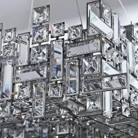 China Rectangle Chrome Crystal Chandelier Modern Chrome K9 Crystal Pendant Lights(WH-CY-257) for sale