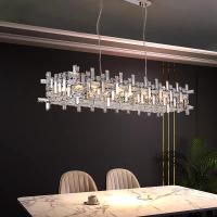 China Rectangle Chrome Crystal Chandelier Modern Chrome K9 Crystal Pendant Lights(WH-CY-257) for sale