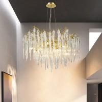 China Rectangular Gold Crystal Chandelier Gold Branch Crystal Ceiling Hanging Chandelier (WH-CY-258) for sale