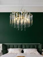 China Rectangular Gold Crystal Chandelier Gold Branch Crystal Ceiling Hanging Chandelier (WH-CY-258) for sale
