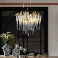 China Rectangular Gold Crystal Chandelier Gold Branch Crystal Ceiling Hanging Chandelier (WH-CY-258) for sale
