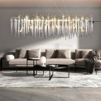China Rectangular Gold Crystal Chandelier Gold Branch Crystal Ceiling Hanging Chandelier (WH-CY-258) for sale