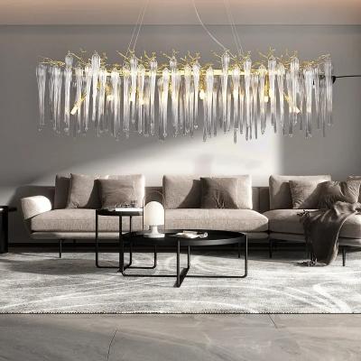 China Rectangular Gold Crystal Chandelier Gold Branch Crystal Ceiling Hanging Chandelier (WH-CY-258) for sale