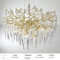 China Rectangular Gold Crystal Chandelier Gold Branch Crystal Ceiling Hanging Chandelier (WH-CY-258) for sale