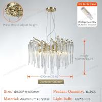 China Rectangular Gold Crystal Chandelier Gold Branch Crystal Ceiling Hanging Chandelier (WH-CY-258) for sale