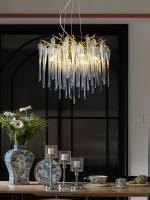 China Rectangular Gold Crystal Chandelier Gold Branch Crystal Ceiling Hanging Chandelier (WH-CY-258) for sale