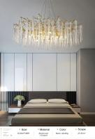 China Rectangular Gold Crystal Chandelier Gold Branch Crystal Ceiling Hanging Chandelier (WH-CY-258) for sale