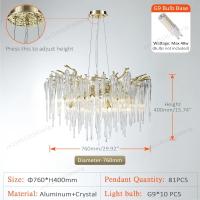 China Rectangular Gold Crystal Chandelier Gold Branch Crystal Ceiling Hanging Chandelier (WH-CY-258) for sale