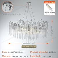 China Rectangular Gold Crystal Chandelier Gold Branch Crystal Ceiling Hanging Chandelier (WH-CY-258) for sale
