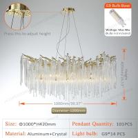 China Rectangular Gold Crystal Chandelier Gold Branch Crystal Ceiling Hanging Chandelier (WH-CY-258) for sale