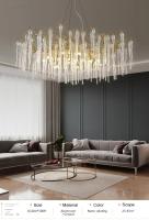 China Rectangular Gold Crystal Chandelier Gold Branch Crystal Ceiling Hanging Chandelier (WH-CY-258) for sale
