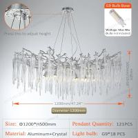China Rectangular Gold Crystal Chandelier Gold Branch Crystal Ceiling Hanging Chandelier (WH-CY-258) for sale