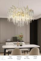 China Rectangular Gold Crystal Chandelier Gold Branch Crystal Ceiling Hanging Chandelier (WH-CY-258) for sale