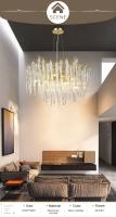 China Rectangular Gold Crystal Chandelier Gold Branch Crystal Ceiling Hanging Chandelier (WH-CY-258) for sale