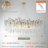 China Rectangular Gold Crystal Chandelier Gold Branch Crystal Ceiling Hanging Chandelier (WH-CY-258) for sale
