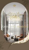China Rectangular Gold Crystal Chandelier Gold Branch Crystal Ceiling Hanging Chandelier (WH-CY-258) for sale