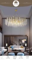 China Rectangular Gold Crystal Chandelier Gold Branch Crystal Ceiling Hanging Chandelier (WH-CY-258) for sale