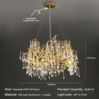 China Dining Living Room Bedroom Chandeliers Branch Ceiling Crystal Chandelier Modern Luxury Crystal Chandelier (WH-CY-259) for sale