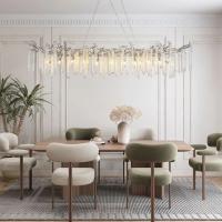 China Modern Rectangle Crystal Chandeliers Large for Dining Living Room Silver Long K9 Crystal Chandeliers (WH-CY-260) for sale