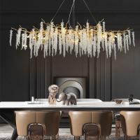 China Modern Rectangle Crystal Chandeliers Large for Dining Living Room Silver Long K9 Crystal Chandeliers (WH-CY-260) for sale