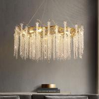 China Modern Rectangle Crystal Chandeliers Large for Dining Living Room Silver Long K9 Crystal Chandeliers (WH-CY-260) for sale