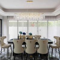 China Modern Rectangle Crystal Chandeliers Large for Dining Living Room Silver Long K9 Crystal Chandeliers (WH-CY-260) for sale