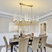 China Long Crystal Candelabra Ceiling Chandelier Luxury Gold Crystal Candle Chandelier Light (WH-CY-261) for sale