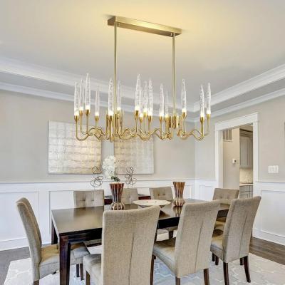 China Long Crystal Candelabra Ceiling Chandelier Luxury Gold Crystal Candle Chandelier Light (WH-CY-261) for sale