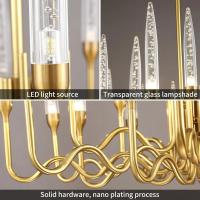 China Long Crystal Candelabra Ceiling Chandelier Luxury Gold Crystal Candle Chandelier Light (WH-CY-261) for sale