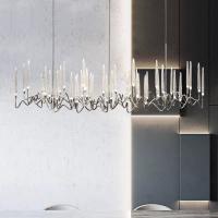 China Long Crystal Candelabra Ceiling Chandelier Luxury Gold Crystal Candle Chandelier Light (WH-CY-261) for sale