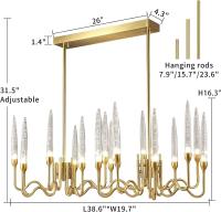 China Long Crystal Candelabra Ceiling Chandelier Luxury Gold Crystal Candle Chandelier Light (WH-CY-261) for sale