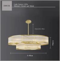 China Golden Crystal Chandelier Luxurious Shiny Round Linear Pendant Light (WH-CY-262) for sale