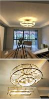 China Golden Crystal Chandelier Luxurious Shiny Round Linear Pendant Light (WH-CY-262) for sale