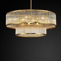 China Golden Crystal Chandelier Luxurious Shiny Round Linear Pendant Light (WH-CY-262) for sale