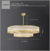 China Golden Crystal Chandelier Luxurious Shiny Round Linear Pendant Light (WH-CY-262) for sale