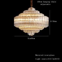 China Big Classic Hanging Lamps for Living Room Modern Luxury Glass Crystal Chandelier Lighting(WH-CY-263) for sale