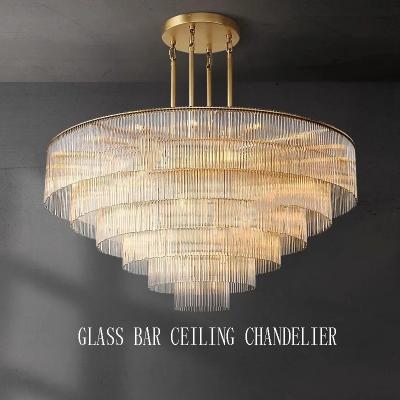 China Large Hanging Lamps for Living Room Hotel Lustre Gold Nordic Luxury Glass Bar Big Ceiling Chandelier (WH-CY-264) for sale