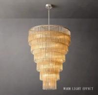 China Large Hanging Lamps for Living Room Hotel Lustre Gold Nordic Luxury Glass Bar Big Ceiling Chandelier (WH-CY-264) for sale