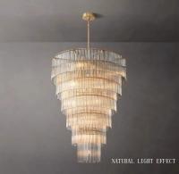China Large Hanging Lamps for Living Room Hotel Lustre Gold Nordic Luxury Glass Bar Big Ceiling Chandelier (WH-CY-264) for sale
