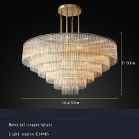 China Large Hanging Lamps for Living Room Hotel Lustre Gold Nordic Luxury Glass Bar Big Ceiling Chandelier (WH-CY-264) for sale