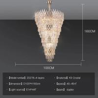 China Duplex Building Living Room Chandelier Building Stairway Long Chandelier Luxury Crystal Lamp(WH-CY-269) for sale