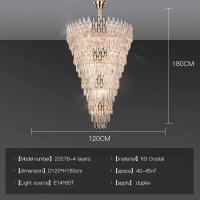 China Duplex Building Living Room Chandelier Building Stairway Long Chandelier Luxury Crystal Lamp(WH-CY-269) for sale