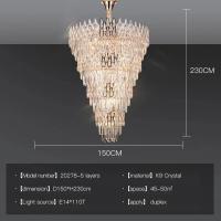 China Duplex Building Living Room Chandelier Building Stairway Long Chandelier Luxury Crystal Lamp(WH-CY-269) for sale