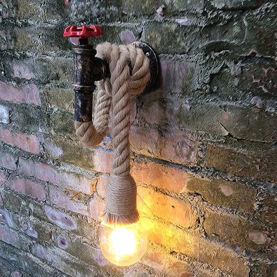 China Retro Industrial Wind  Rope Wall Lamp Personality Iron Rust water pipe wall lamp (WH-VR-01） for sale