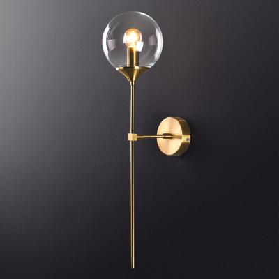 China Rose Gold Color glass ball wall sconce for Corridor Living room Studio Bedroom ( WH-OR-07） for sale