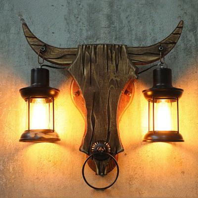 China Industrial Loft design creative cafe restaurant bar bedside iron wooden led wall lamp （WH-VR-21） for sale