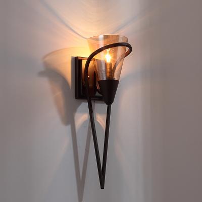 China American style living room Glass Lampshade Black background wall lamp (WH-VR-27) for sale