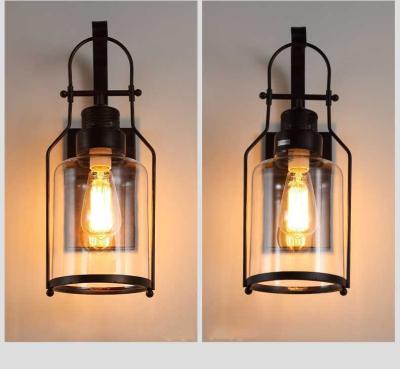 China Loft retro iron garden yard wall lamp balcony glass outdoor wall light (WH-VR-42) for sale