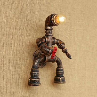 China Steam punk wall lamp creative restaurant hall corridor stair iron robot wall light （WH-VR-43） for sale